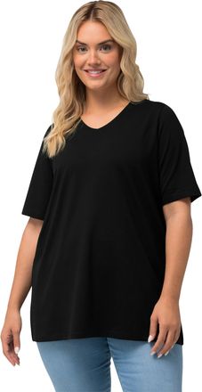 Ulla Popken Damen, große Größen, T-Shirt, A-Linie, V-Ausschnitt, Halbarm