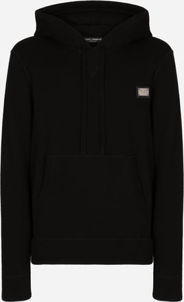 Dolce & Gabbana Pullover Mit Kapuze Aus Wolle Und Kaschmir - Mann Strickwaren Schwarz Wolle 50