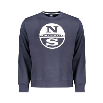 North Sails Blauer Baumwoll-Sweatshirt mit Logodruck - - Sweatshirts & Hoodies - Herren - Blau - XL