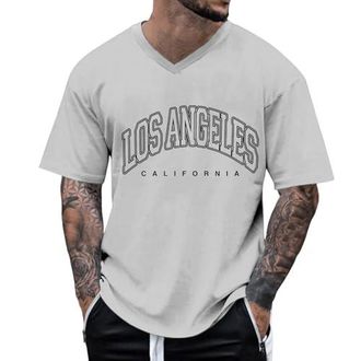 Generic T-shirt surdimensionn&eacute; pour homme - T-shirt d&eacute;t&eacute; &agrave; col rond &agrave; manches courtes - Avec imprim&eacute; urbains - Chemises basiques pour homme - Chemises d&eacute;contr