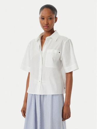 Tommy Hilfiger Hemd WW0WW48899 Wei&szlig; Relaxed Fit
