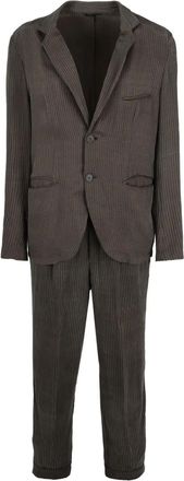 Giorgio Armani striped-pattern suit - Gris