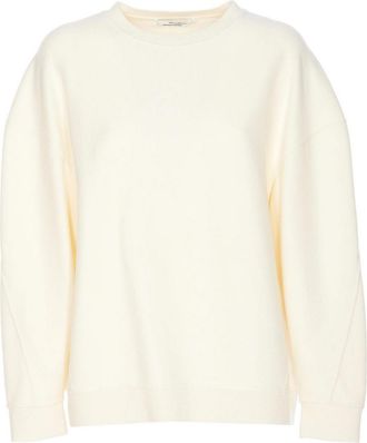 Max Mara Rundhalspullover - Wei&szlig;