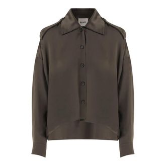 Khaite Seidenschirt mit geschwungenem Saum - - Blouses & Shirts - Damen - Braun - S