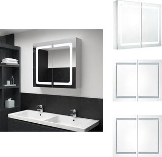 vidaXL Vidaxl - Armoire de salle de bain &agrave; miroir led 80x12,2x68 cm - Armoire Salle De Bain - Meuble Salle De Bain - Miroir Led - &Eacute;clairage Salle De Bain