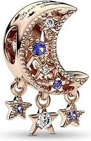 Pandora Pandora Bracelet à breloques en forme détoile et croissant de lune - Superbe bijou pour femme - Cadeau pour femme - Fabriqué en rose et oxyde de zirco