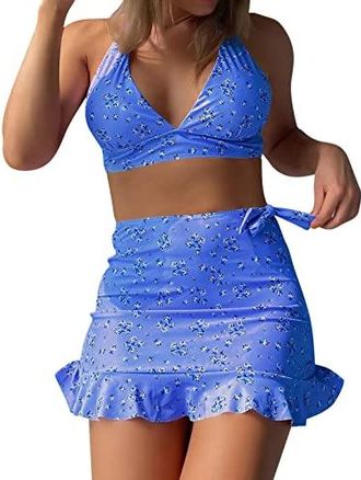 Generic Bikini Sexy Femme Maillot de Bain Ensemble Bikini Trois Pi&egrave;ces Imprim&eacute;, Maillot de Bain Sexy pour la Plage et Piscine