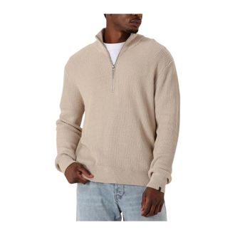 Butcher of Blue Beige Galway Half Zip Sweater - - Knitwear - Herren - Beige - XL