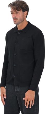 Selected Homme, Pulls, Noir, Taille: L Cardigan Tricot Coupe D&eacute;contract&eacute;e