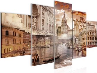 Runa Art Bilder Italien 200 x 100 cm 5 Teilig XXL Wanddekoration Design Braun 024451a