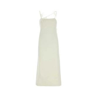Jil Sander Elfenbeinfarbenes Maxikleid aus Viskosemischung - - Dresses - Damen - Wei&szlig; - XS