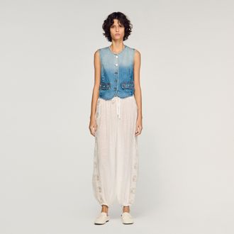 Sandro Pantalon large cr&eacute;ponn&eacute;