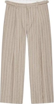 Nn.07 Pantalon Kay &agrave; rayures chevrons en coton et lin m&eacute;lang&eacute;s