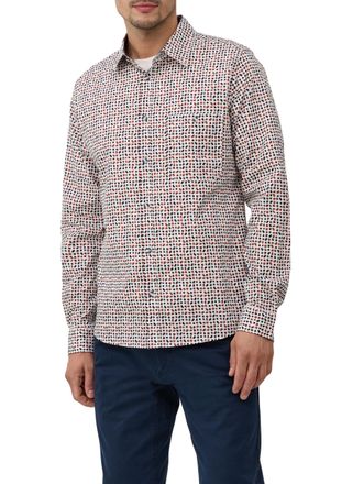 s.Oliver Slim Fit: Gemustertes Hemd aus Baumwollstretch