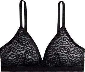 Tommy Hilfiger Soutien-gorge triangle &agrave; dentelle et motif l&eacute;opard
