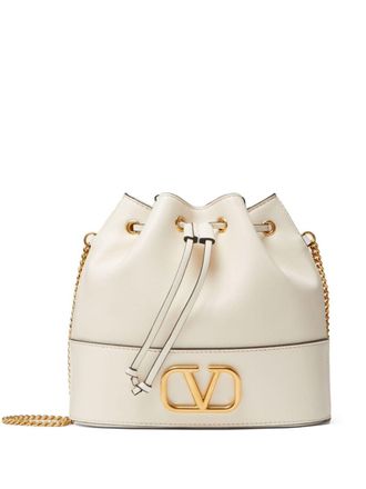 Valentino Garavani mini sac seau à détail VLogo - Blanc