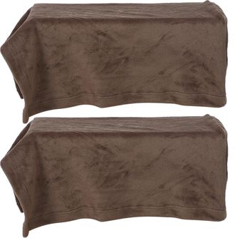 Angoily Dehnbare Sofaarmlehnenbez&uuml;ge aus Silbersamt Waschbar Universell Passend Armlehnenschutz f&uuml;r Sofa Wohnzimmer und B&uuml;ro 1 Paar Braun