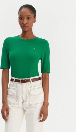 Tommy Hilfiger T-Shirt WW0WW47308 Gr&uuml;n Slim Fit