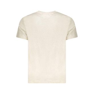 Tommy Hilfiger Logo-Striped Cotton T-Shirt - Beige