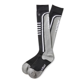 Ariat TEK Slimline Performance Socks in Black/Sleet, Size OS