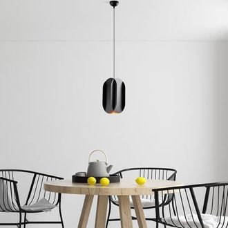Opviq Elegant Black Chandelier, Metal Body, Adjustable Height 40-115 cm, &Oslash;20 cm, E27 Socket, 40W Max, Stylish Lighting for Modern Spaces, IP20 Rated
