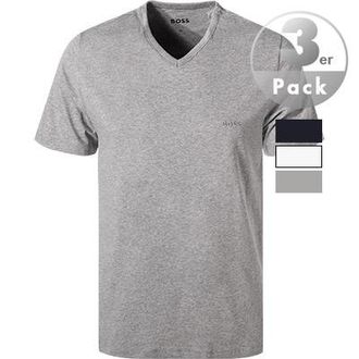 HUGO BOSS Herren T-Shirts grau Baumwolle unifarben