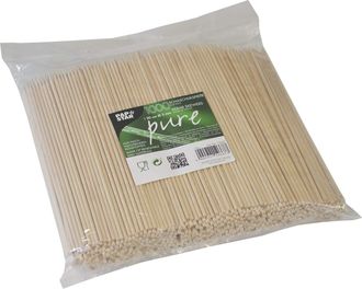 Papstar Papstar Schaschlikspieße / Holzspieße (1000 Stück) 20 cm, Durchmesser 3 mm, Naturholzspieße, einseitig spitz, flache Seite zum Greifen, für Partys/Gri