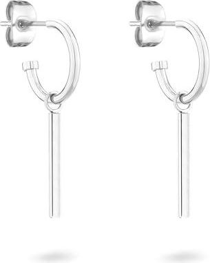 Tamaris Boucles doreilles créoles pour femme avec pendentifs amovibles, étanches en acier inoxydable, 3,5 cm, Acier inoxydable, Pas de gemme