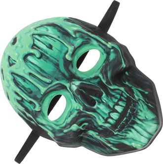 Angoily Leuchtende Totenkopfmaske Halloween Gruselige Vollkopfmaske mit Verstellbarem Riemen Weiches Material f&uuml;r M&auml;nner und Frauen Party und Kost&uuml;maccessoire