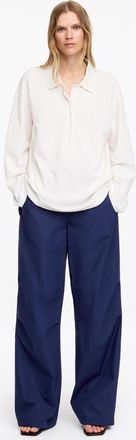 Arket Baumwollhose Mit Knieabn&auml;hern -Blau