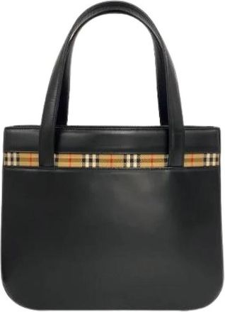 Burberry Pre-owned Leder Canvas Handtasche - - Pre-owned - Damen - Schwarzk - ONE SIZE