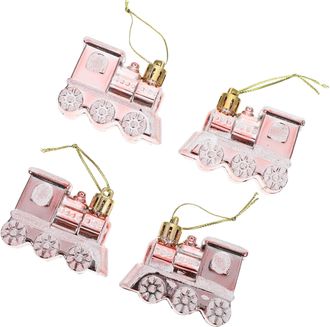 Healifty 4 St&uuml;ck Weihnachtsbaumanh&auml;nger in Fahrzeugform Ros&eacute;gold Bruchfest Kompakt Vielseitig f&uuml;r Festtagsdeko Zuhause Gesch&auml;ft