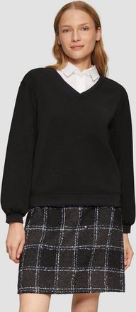 s.Oliver Sweatshirt Sweatshirt Scuba-Sweatshirt mit V-Ausschnitt