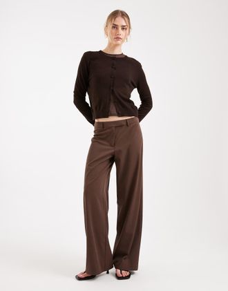 Asos Elegante Hose im Stil der 90er mit niedrigem Bund in-Neutral