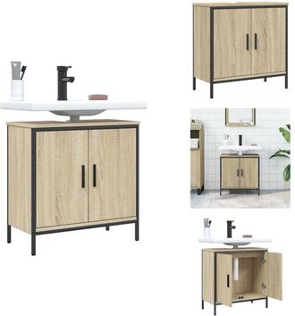vidaXL Vidaxl - Armoire lavabo de salle de bain ch&ecirc;ne sonoma 60x30x60 cm - Meuble Lavabo - Armoire Salle De Bain - Rangement Salle De Bain - Design Salle De