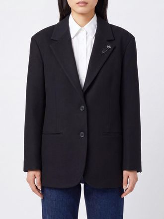 Lardini Einreihiger Blazer aus reinem Kaschmir mit fallendem Revers und &uuml;berschnittenen Schultern