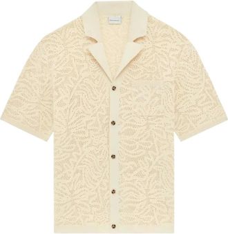 Dr&ocirc;le de Monsieur Homme, Chemises, Blanc, Taille: L Maille Dentelle Shirt