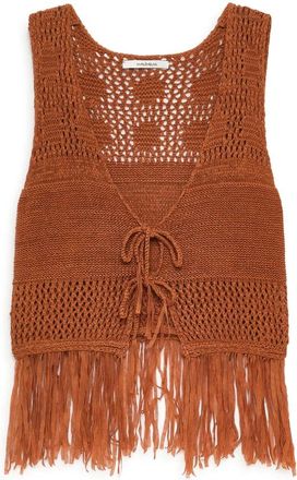 Maliparmi Maliparmi, Femme, Pulls, Orange, Taille: 40 FR Knit Tape Vest