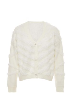 Mymo Strickjacke Frauen weiss