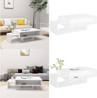 vidaXL Vidaxl - Table basse Blanc 105x55x32 cm Bois dingénierie - Table Basse Blanche - Meuble Salle Séjour - Table Dappoint - Rangement Intérieur