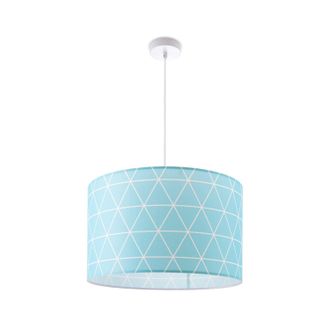 Paco Home Deckenlampe Lampenschirm Stoff Pendelleuchte E27 H&auml;ngeleuchte Schlafzimmer Rund Vintage Retro Zylinder Textil, Farbe:Design 9 (&Oslash;45,5 cm), Leuchtenart/