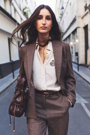 Gerard Darel Veste &agrave; chevrons - JOV - Marron