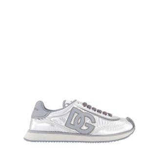 Dolce & Gabbana Metallische Cushion Sneaker f&uuml;r Damen - - Shoes - Damen - Grau - 40 EU