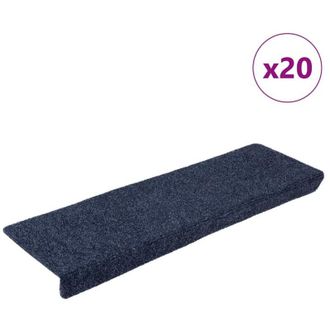 vidaXL Tapis descalier autocollants 20 pi&egrave;ces 65 x 21 x 4 cm Anthracite Bord rectangulaire Vidaxl