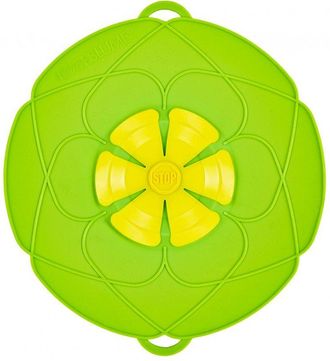 Kochblume das Original, Silikon Überkochschutz für Töpfe und Pfannen, Mikrowellen-Deckel, Spritzschutz und Dampfgar-Aufsatz | (limette, XL | Topfgröße 20-28cm)