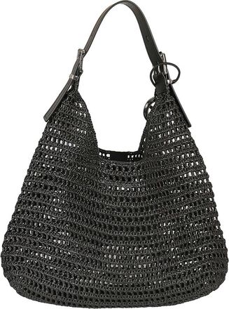 Michael Kors Femme, Sacs, Noir, Taille: ONE Size Sac bandouli&egrave;re hobo Nolita Large en crochet