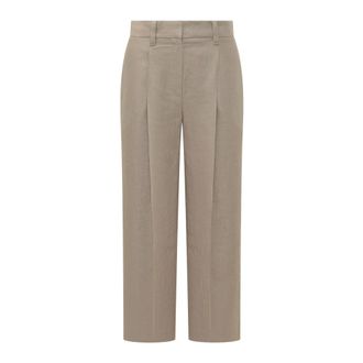 Brunello Cucinelli Leinenhose - - Trousers - Damen - Beige - M