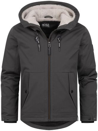 Indicode Herren INKylian Winterjacke mit Kapuze gef&uuml;ttert | Herrenjacke Parka Jacke M&auml;nner Raven, XL