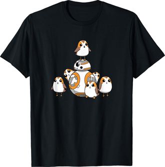 Star Wars Porgs Having Fun With BB-8 Portrait T-Shirt