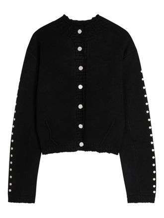 Never Fully Dressed studded long-sleeve cardigan - Schwarz